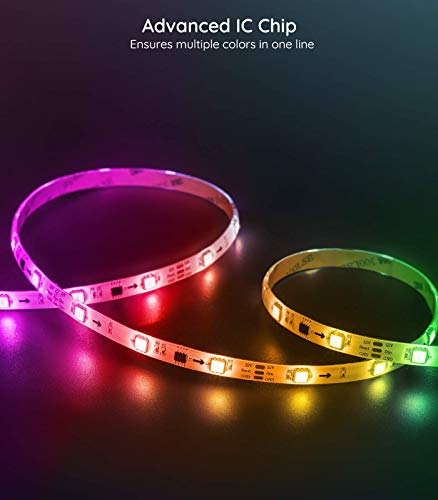 Govee 16.4ft RGBIC LED Strip Lights, WiFi Color Changing LED Lights Segmented Control, Work with Alexa and Google Assistant, Music LED Lights for Bedroom, Kitchen, Christmas Party