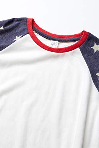 Alternative Kids' Big Baseball Printed eco-Jersey-Youth t-Shirt, Stars, YL