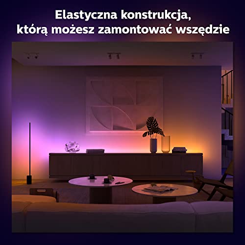 Philips Hue Gradient Light Strip 1m Extension, for Syncing with Entertainment, Media and Music, with Bluetooth, Compatible with Alexa, Google Assistant and Apple Homekit, White