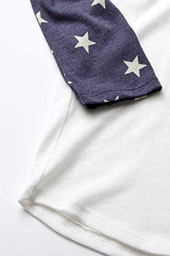 Alternative Kids' Big Baseball Printed eco-Jersey-Youth t-Shirt, Stars, YL
