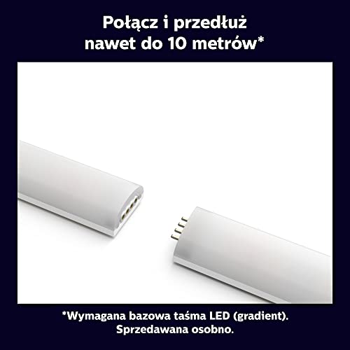 Philips Hue Gradient Light Strip 1m Extension, for Syncing with Entertainment, Media and Music, with Bluetooth, Compatible with Alexa, Google Assistant and Apple Homekit, White