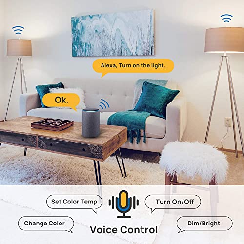Linkind Smart Light Bulbs, Smart Bulb That Work with Alexa & Google Home, LED Light Bulbs Color Changing, A19 E26 WiFi Light Bulb Dimmable (Retro)
