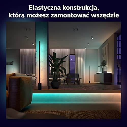 Philips Hue Gradient Light Strip 1m Extension, for Syncing with Entertainment, Media and Music, with Bluetooth, Compatible with Alexa, Google Assistant and Apple Homekit, White