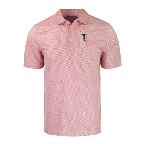 Cutter & Buck Men's Red Atlanta Falcons Throwback Big & Tall Pike Eco Symmetry Print Stretch Recycled Polo