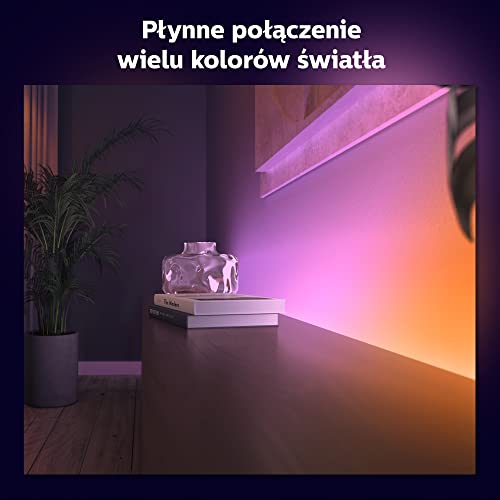 Philips Hue Gradient Light Strip 1m Extension, for Syncing with Entertainment, Media and Music, with Bluetooth, Compatible with Alexa, Google Assistant and Apple Homekit, White