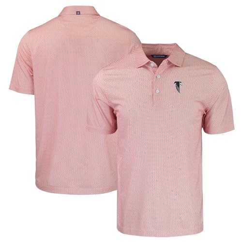 Cutter & Buck Men's Red Atlanta Falcons Throwback Big & Tall Pike Eco Symmetry Print Stretch Recycled Polo