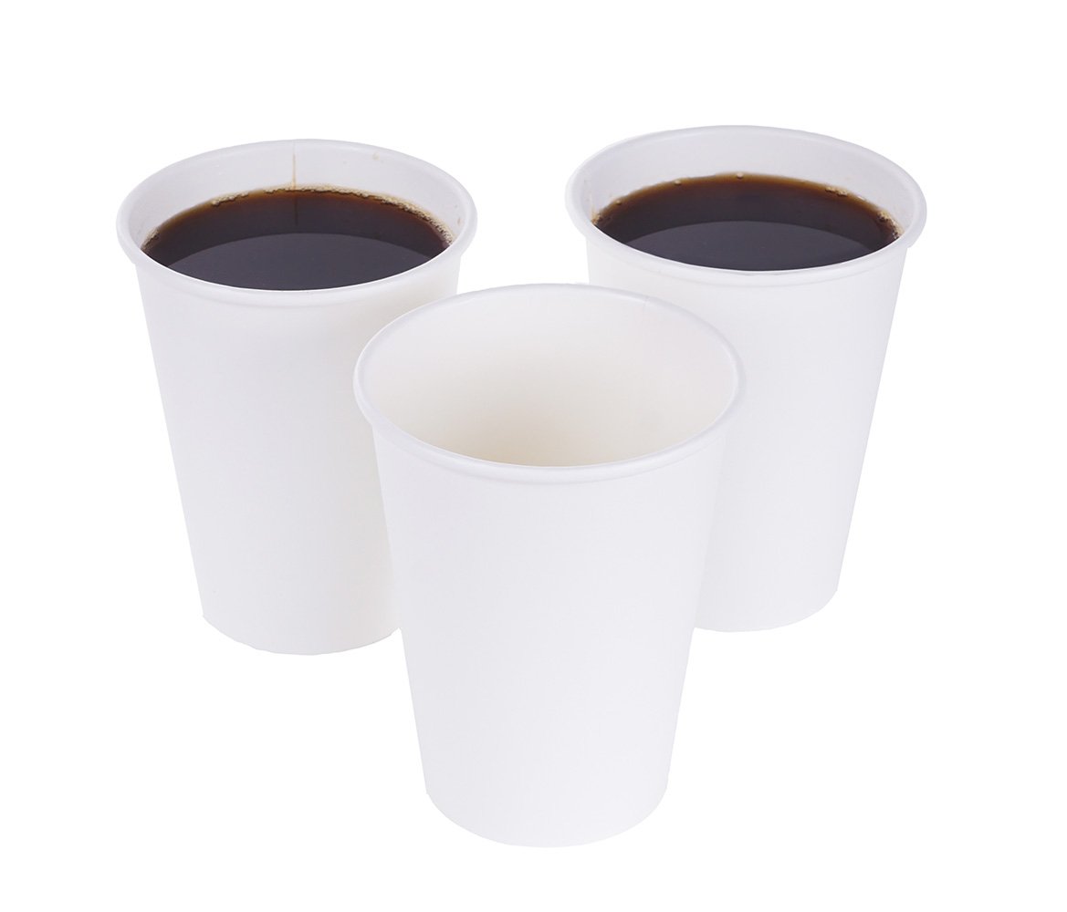 TashiBox White Hot Drink 120 Count - 12 Oz Disposable Paper Coffee Cups