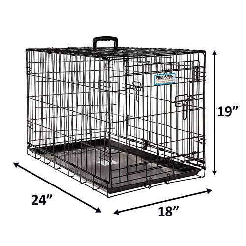 Precision Pet Products Two Door Provalue Wire Dog Crate, 42 Inch, For Pets 70-90 lbs, With 5-Point Locking System