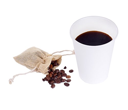 TashiBox White Hot Drink 120 Count - 12 Oz Disposable Paper Coffee Cups