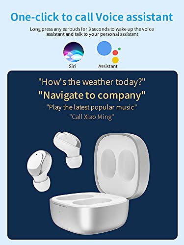 Kenayo Wireless Earbuds Pro 2022 for Android, iOS, Laptop, Tablet with Bluetooth with Charging Case Touch Control Sound with Deep Bass Auto Pairing Headphones for Sports, Travel & Gym (Silver)