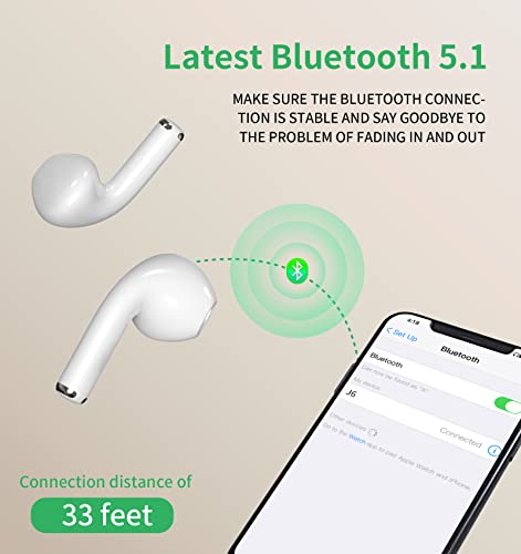 Tikgram True Wireless Earbuds - TWS Headphones - Earbuds with Charging Case - Microphone - Miniature Small Headphones for Sports Work, Study, Travel, at School
