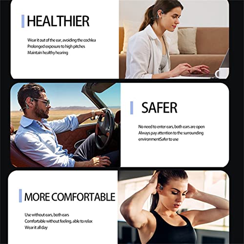 Bzdzmqm Bone_Conduction Wireless Headphones, Wireless Sport Earbuds Bluetooth 5.0 IPX5 Waterproof Sweat Resistant Certified for Workouts, Night Running, Cycling