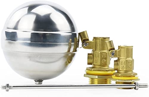 ZBCKKING Pipeline Valve Control Valve 1/2" 3/4" 1" Brass Float Valve Cold and Hot Water Tank Floating Ball Valve SS201 Stem Flow Control Cistern/Expansion Tanks Diverter Valve,High Pressure Brass Floa