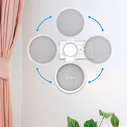 HomeMount Wall Mount for Google Home Mini or Google Nest Mini (2nd Gen),Space-Saving Outlet Holder Accessories for Google Mini Voice Assistant (White)