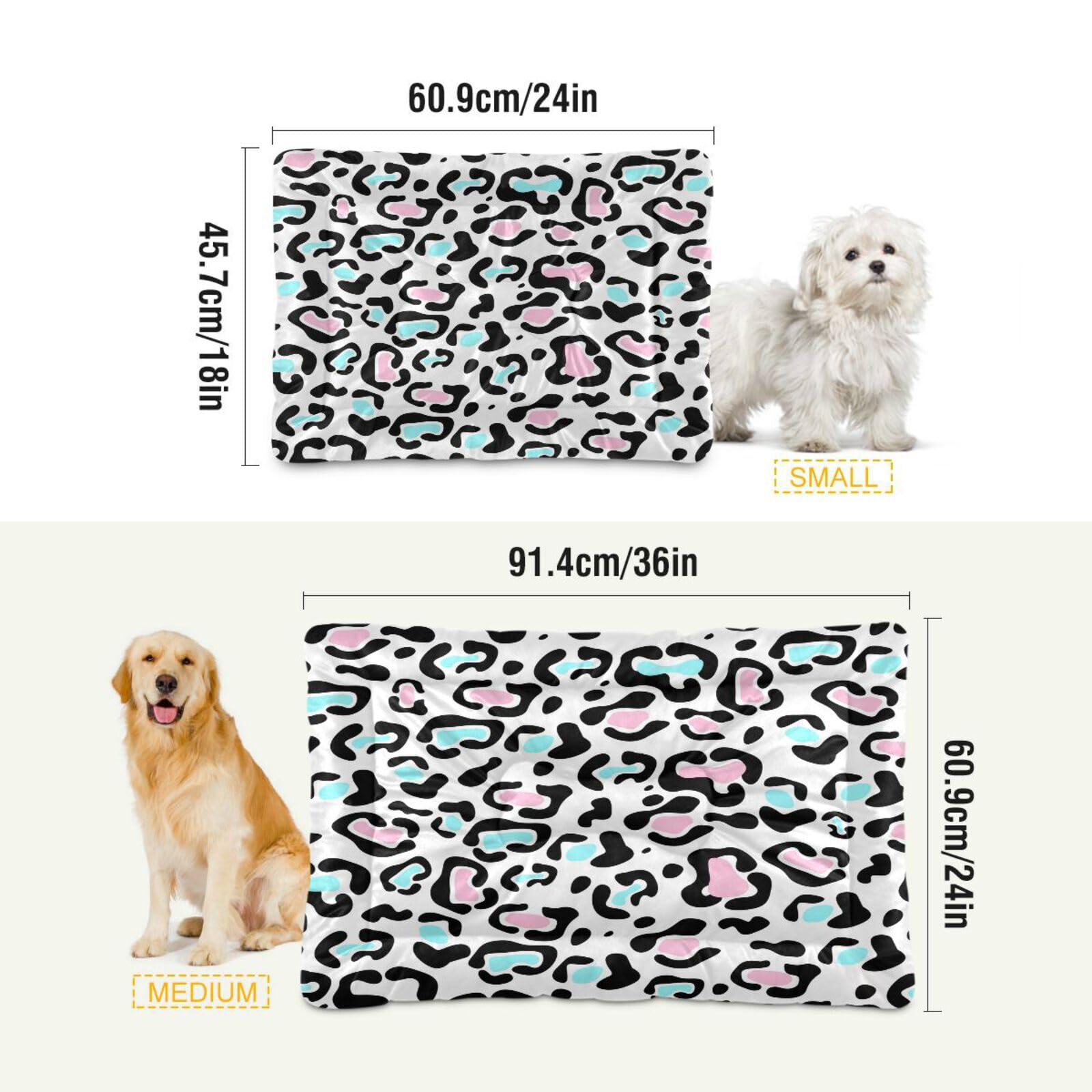 YETTASBIN Leopard Crate Pet Bed, Portable Washable Dog Cat Mat, Soft Comfortable Pet Mattress with Non-Slip Bottom for Dogs Cats Sleeping, 24 x 18 Inch