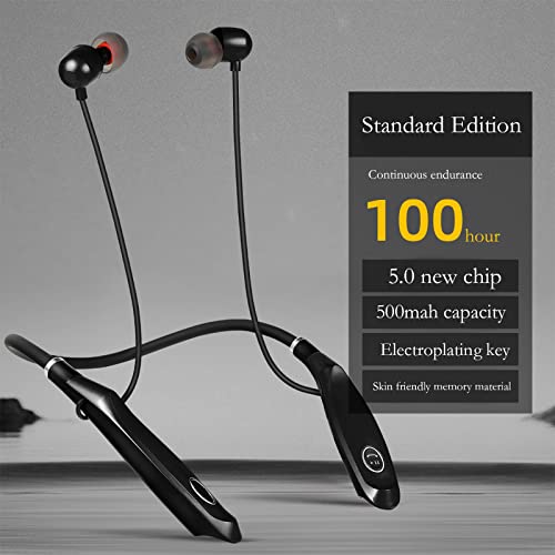 Charella #94bM6u Wireless Bluetooth Headphones Neck Hanging in-Ear Type Sports Running Ultra-Long Life Headphones