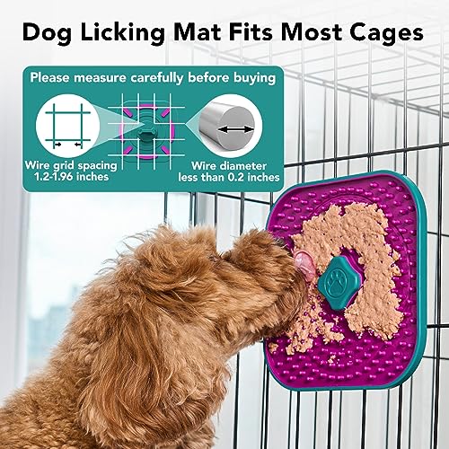 Wigglo Licking Mat for Dogs Cats Crate - Large 7.1" Pet Slow Feeder Mat for Treats Boredom & Anxiety - Safe Durable Dog Lick Pad for Small Medium Large Dogs Training, Freezable