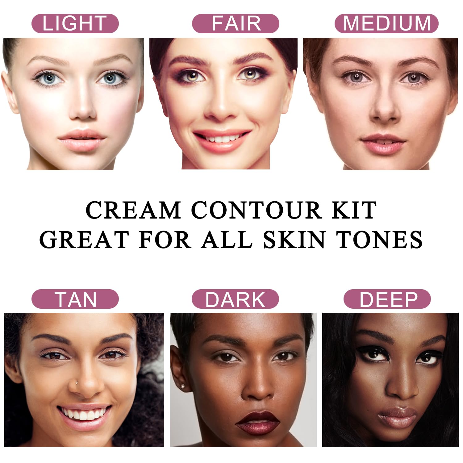 Youngfocus Cosmetics Cream Contour Best 8 Colors Contouring Foundation - Highlighting Makeup Kit/Concealer Palette - Vegan, Cruelty Free and Hypoallergenic - Instruction Manual(Face Blushes)