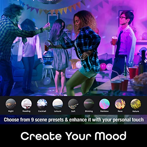 Geeni Prisma 800 2700K Dimmable A19, 60W Equivalent Color Changing RGBW LED Smart WiFi Light Bulb, Works with Alexa and Google Home, No Hub Required, Requires 2.4GHz WiFi (2 Pack)