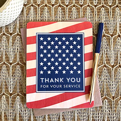 American Thank You Card by Night Owl Paper Goods, Birch Wood