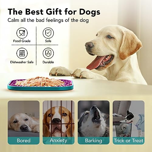 Wigglo Licking Mat for Dogs Cats Crate - Large 7.1" Pet Slow Feeder Mat for Treats Boredom & Anxiety - Safe Durable Dog Lick Pad for Small Medium Large Dogs Training, Freezable