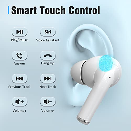 Chof A3 True Wireless Earbuds Bluetooth 5.0, Built-in Microphone, Touch Control with Wireless Charging Case Auto Pairing in Ear Headphones, 36H Playtime, Premium Stereo Earphones for iPhone Android