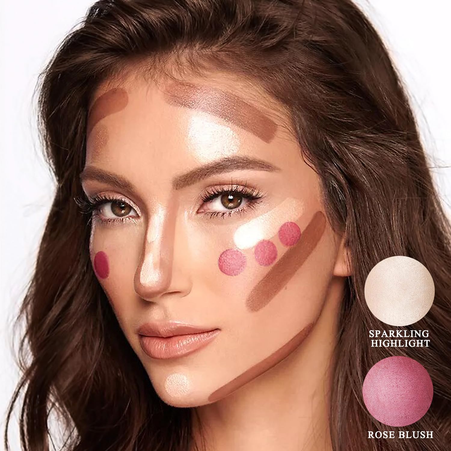 Youngfocus Cosmetics Cream Contour Best 8 Colors Contouring Foundation - Highlighting Makeup Kit/Concealer Palette - Vegan, Cruelty Free and Hypoallergenic - Instruction Manual(Face Blushes)