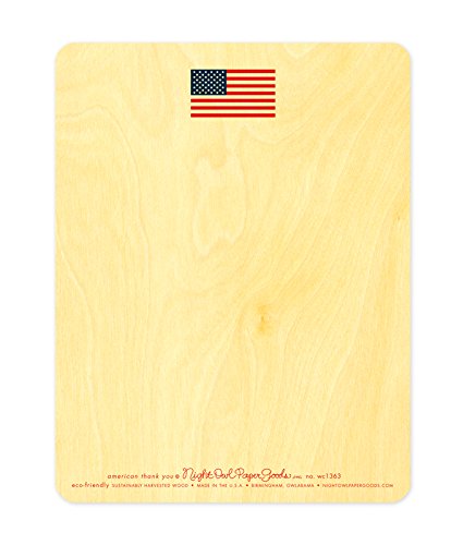 American Thank You Card by Night Owl Paper Goods, Birch Wood