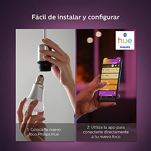 Philips Hue White & Color Ambiance LED Smart GU10 Bulb, Bluetooth & Zigbee Compatible (Hue Hub Optional), Voice Activated with Alexa, 1 Bulb