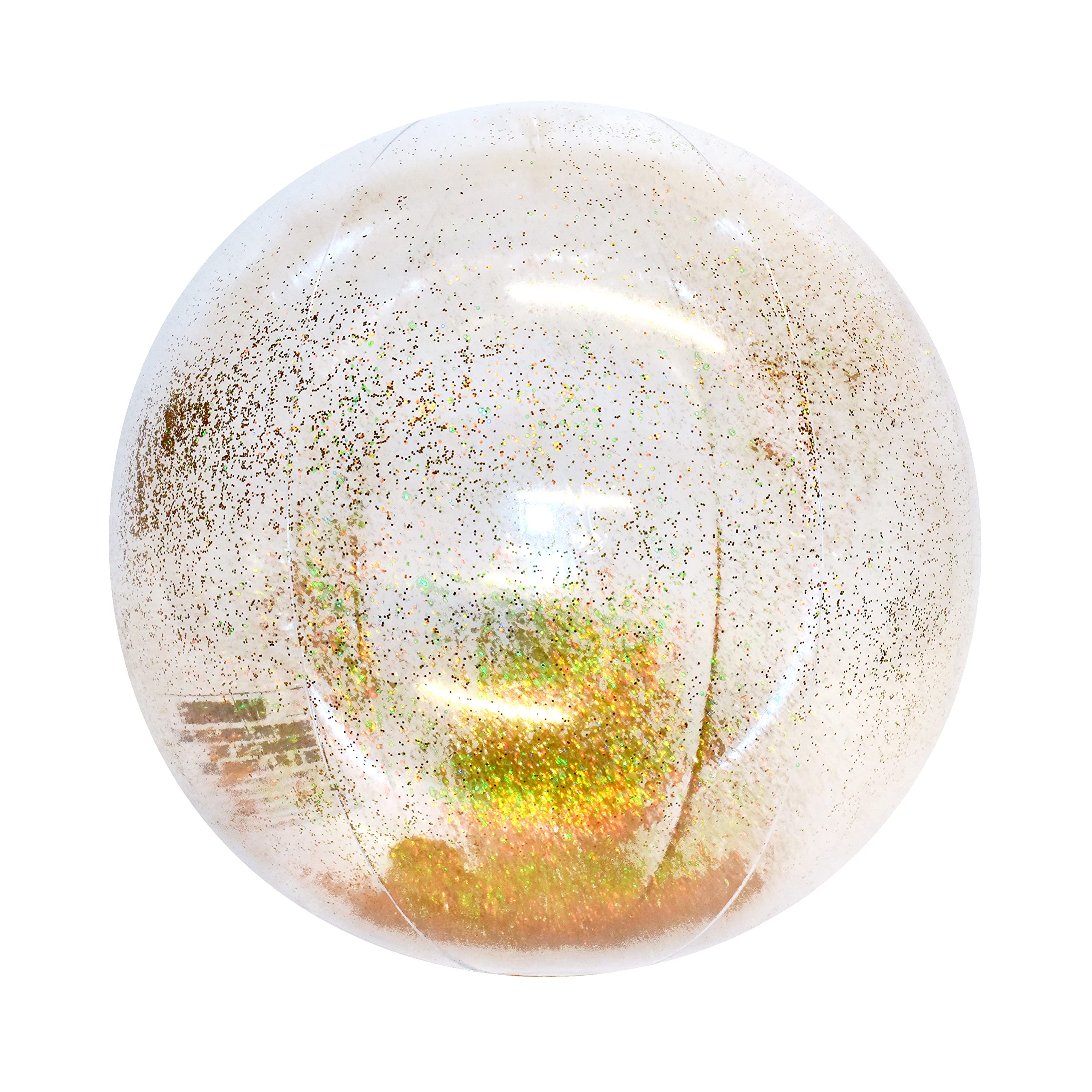 Coconut Outdoor Jumbo Glitter Beach Ball - Large 27 Inch Inflatable Beach Ball - Great for Summer Parties & Swim Events