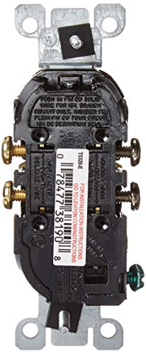 Leviton T5320-E 15 Amp 125V Tamper Resistant, Duplex Receptacle, Residential Grade, Grounding, 10-Pack, Black