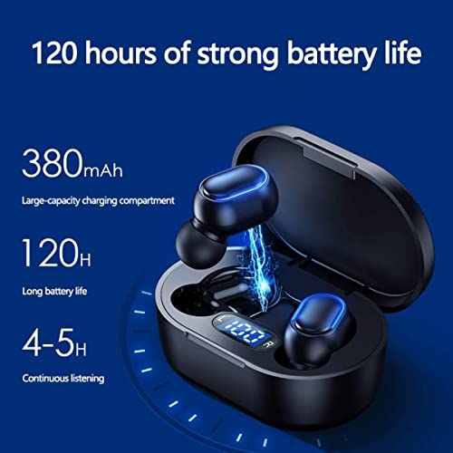 Wireless Earbuds, Bluetooth Headphones LED Display Charging Case IPX7 Waterproof with Microphone High-Fidelity Stereo Earphones for Sports Work