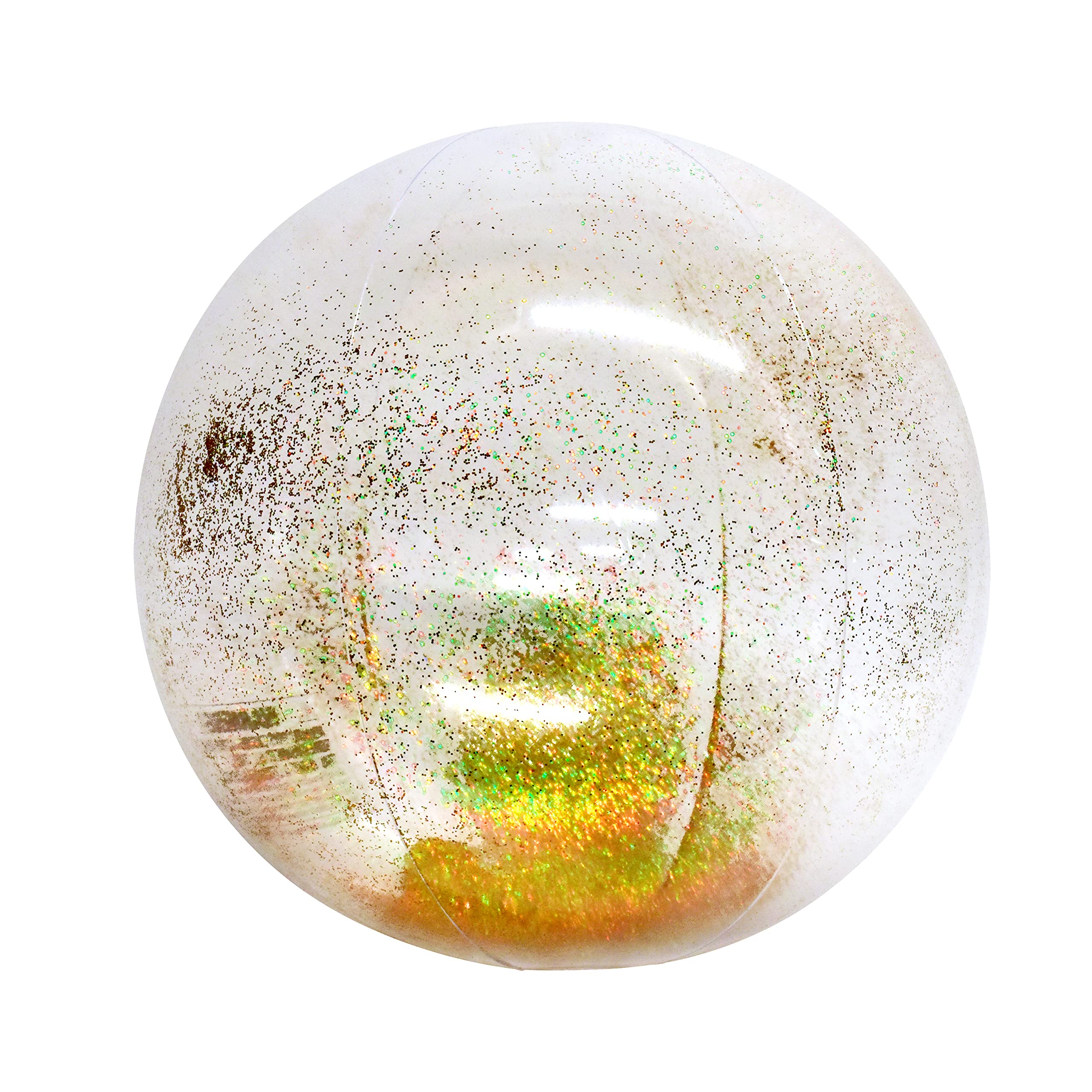 Coconut Outdoor Jumbo Glitter Beach Ball - Large 27 Inch Inflatable Beach Ball - Great for Summer Parties & Swim Events