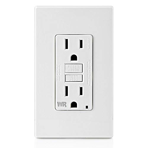 Leviton GFWR1-W Self-Test SmartlockPro Slim GFCI Weather-Resistant Receptacle with LED Indicator, 15 Amp, White