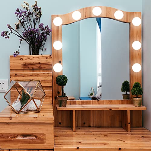 Vanity Mirror Lights Kit Hollywood Style USB Makeup Mirror Lights 3 Color&10 Brightness Adjustable LED Mirror Lights Stick On for Dressing Table Room Bathroom Bedroom, 10 Bulbs(Mirror Not Included)