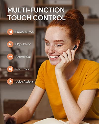 QHQO Wireless Earbuds, Bluetooth Earbuds with aptX Deep Bass, CVC 8.0 Noise Reduction, 4 Mics for Clear Calls, IPX7 Waterproof Bluetooth 5.2 Earphones44