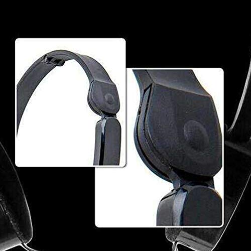 Baost Retractable Foldable Over-Ear Headphone Folding Lightweight Wired Headset with Mic Stereo Bass Compatible with 3.5mm Devices Black