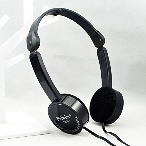 Baost Retractable Foldable Over-Ear Headphone Folding Lightweight Wired Headset with Mic Stereo Bass Compatible with 3.5mm Devices Black