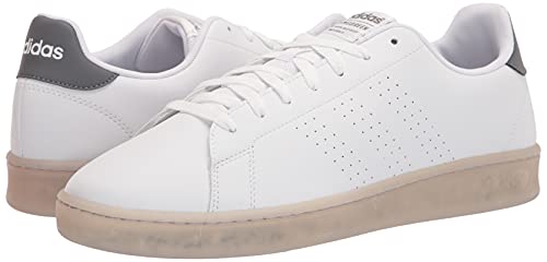 adidas Men's Advantage Eco Racquetball Shoe, White/White/Grey, 10