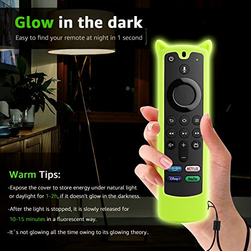 [2 Pack] Wevove Firestick Remote Cover Compatible with Alexa Voice Remote 4k/Max/Lite (3rd Gen), Firesticktvs Remote Case with Wrist Strap, Fire Stick Cover Glow in The Dark