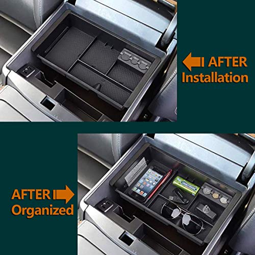 Center Console Organizer Fit for 2015-2020 Chevy Tahoe/Suburban/GMC Yukon|2014-2018 Chevrolet Silverado/GMC Sierra 1500, 2500/3500HD(2015-2019), Armrest Storage Box Tray with Coin Holder, 22817343…