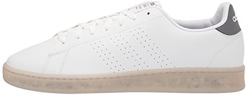adidas Men's Advantage Eco Racquetball Shoe, White/White/Grey, 10