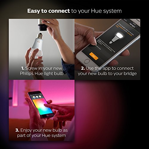 Philips Hue White and Color Ambiance A19 60W Equivalent Dimmable LED Smart Light Bulb, 1 Smart Bulb, Works with Alexa, Apple HomeKit, and Google Assistant (California residents)