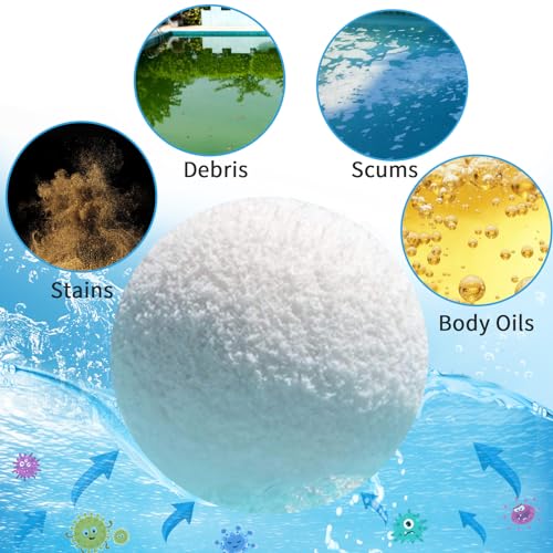 Naisidas Scum Eliminating Balls, Scum Balls for Hot Tub and Pool Maintenance, Efficient Oil Absorbing Sponge Ball, Reusable Swimming Pool Filter Sponge Ball(8PCS)