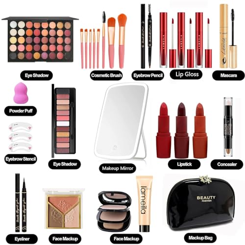MISS ROSE M Professional Makeup Kit, 31 Pcs All-in-one Makeup Kit,Makeup Kit for Women Full Kit,Makeup Gift Set for Women girls(HZJ-001)
