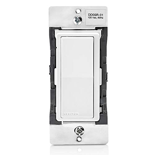 Leviton DD0SR-DLZ Dual Voltage 120/277VAC, 60Hz Decora Companion Switch for multi-location control with LED locator , White, Ivory, Light Almond