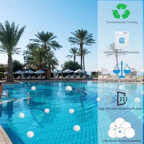 Naisidas Scum Eliminating Balls, Scum Balls for Hot Tub and Pool Maintenance, Efficient Oil Absorbing Sponge Ball, Reusable Swimming Pool Filter Sponge Ball(8PCS)