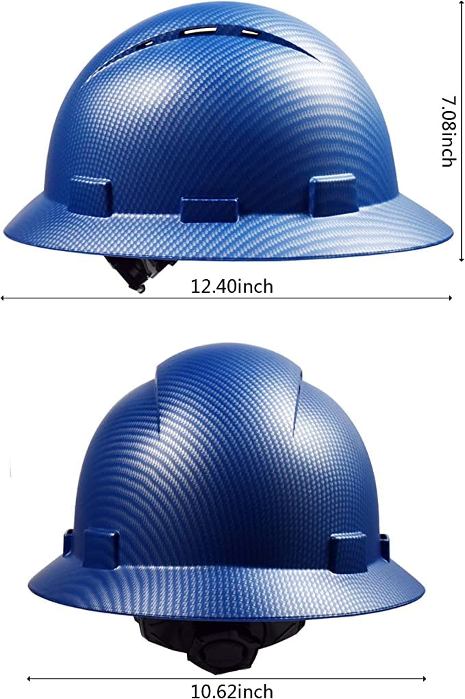 HDPE Hydro Dipped Full Brim Hard Hat with Fas-trac Suspension (Mate Blue) (Matte Blue)