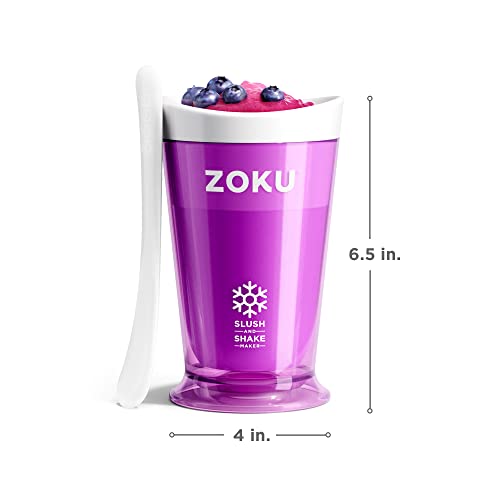 ZOKU Original Slush and Shake Maker, Compact Make and Serve Cup with Freezer Core Creates Single-Serving Smoothies, Slushies and Milkshakes in Minutes, BPA-free, Purple