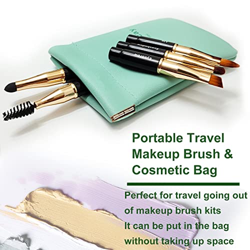 Velony Vacay Eye Makeup Brush Set, Travel Size Makeup Brush Eyebrow Makeup Brushes for Eyeshadow, Concealer, Lashes, Lip, 5 Piece Set